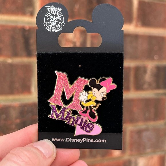 Disney | Other | Disney Glitter Pink Minnie House With Heart Pin | Poshmark